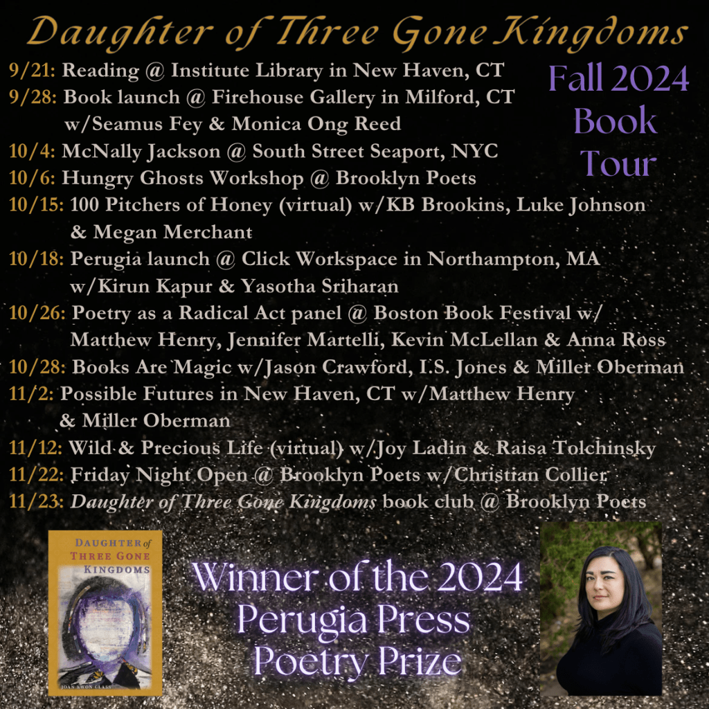 Classes & Book Tour – Joan Kwon Glass, Poet